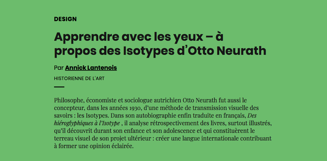 Apprendre avec les yeux – à propos des Isotypes d'Otto Neurath - AOC media