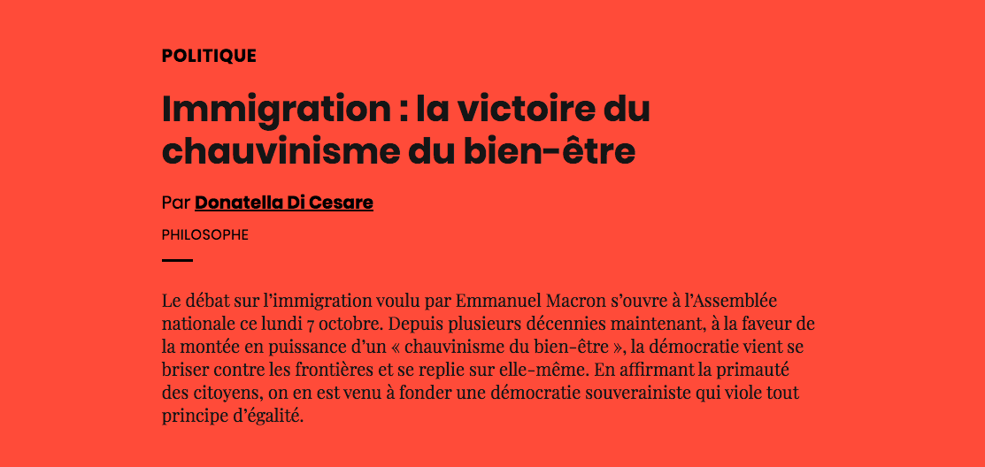 Immigration : la victoire du chauvinisme du bien-être - AOC media