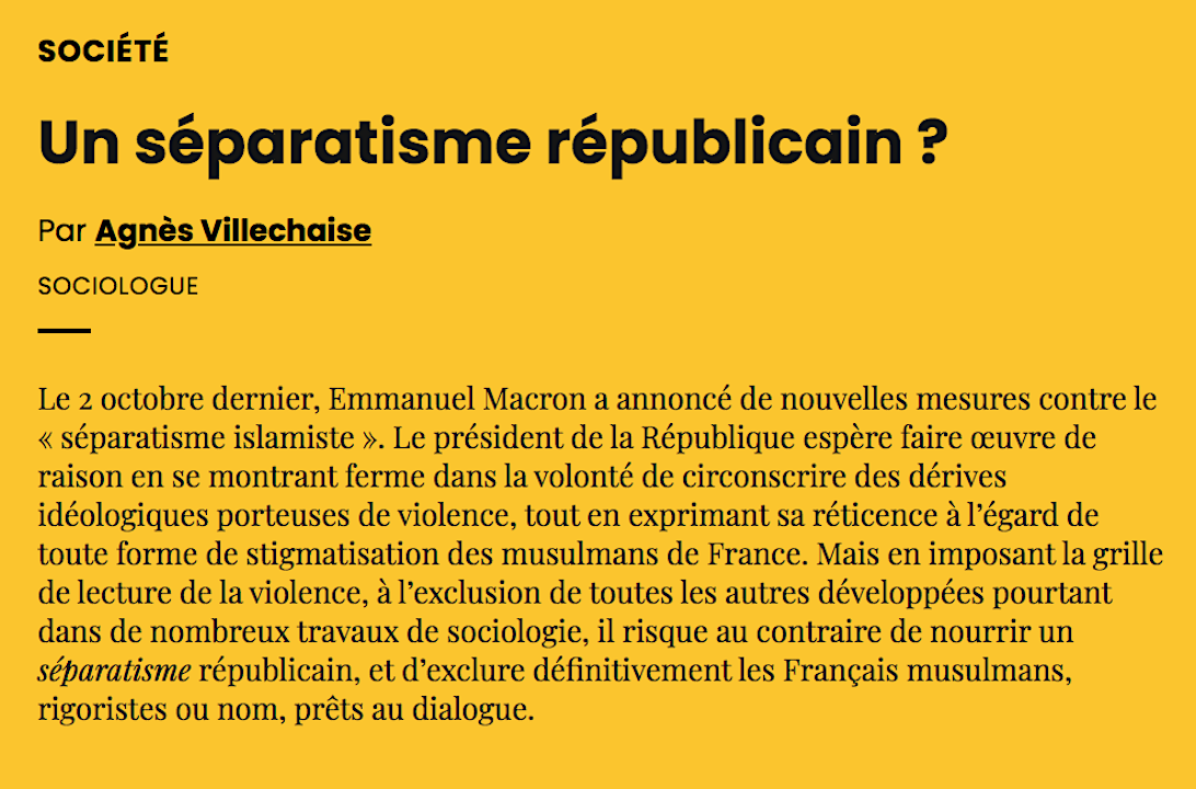 Un séparatisme républicain ? - AOC media