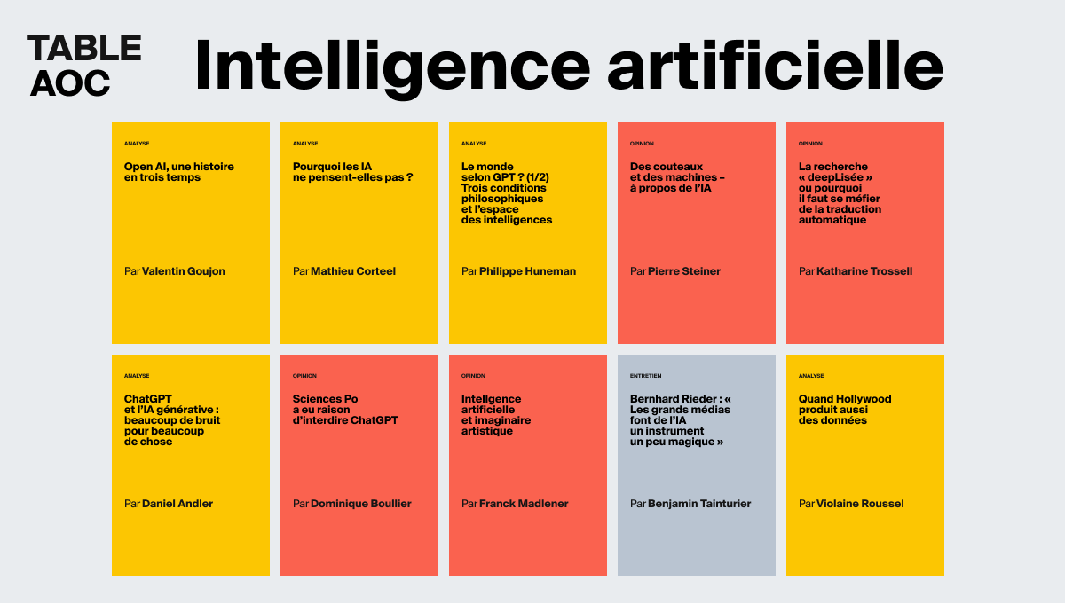 Intelligence artificielle - AOC media - Analyse Opinion Critique